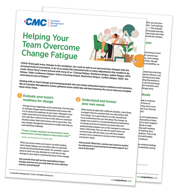 Helping Your Team Overcome Change Fatigue | Canadian Management Centre
